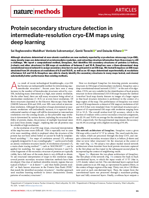(PDF) Protein secondary structure detection in intermediate-resolution cryo-EM maps using deep ...
