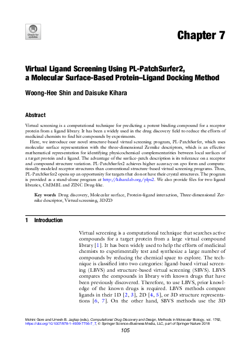 (PDF) Virtual Ligand Screening Using PL-PatchSurfer2, a Molecular Surface-Based Protein–Ligand ...