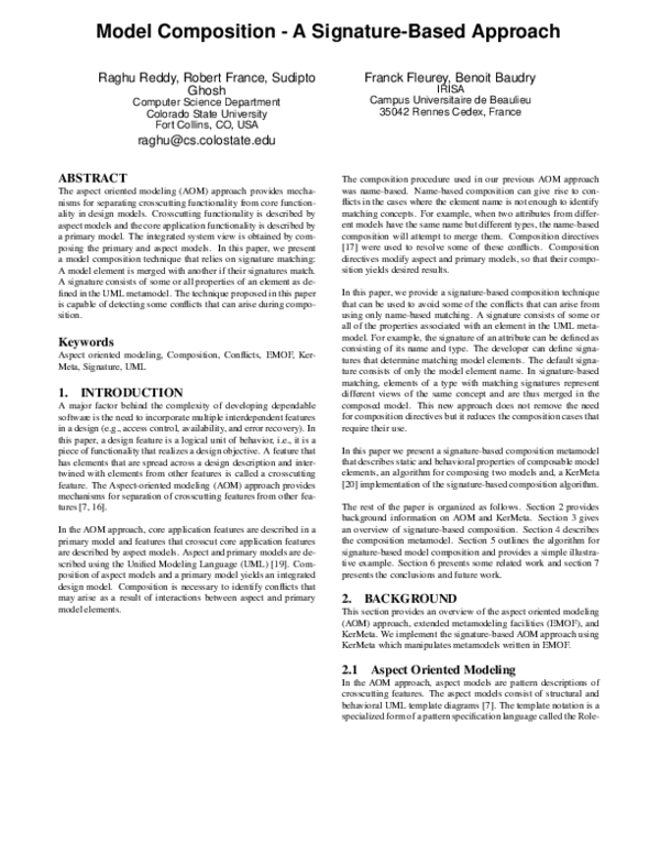 (PDF) Model composition-a signature-based approach