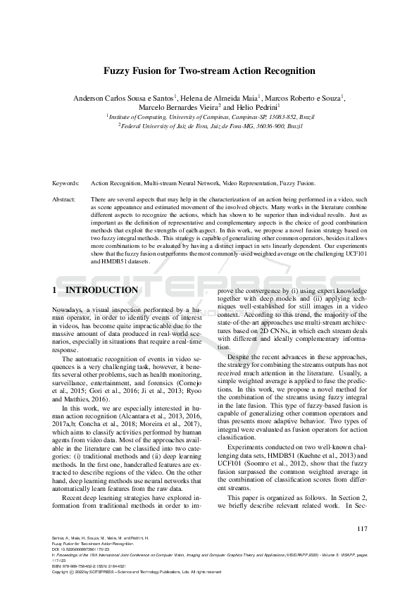 (PDF) Fuzzy Fusion for Two-stream Action Recognition
