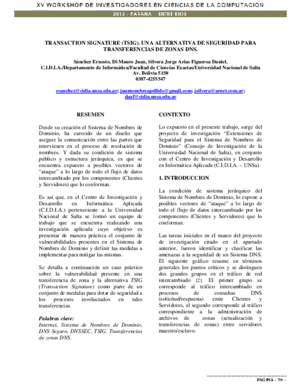 (PDF) Transaction signature (TSIG) | Ernesto Cardiel Sánchez - Academia.edu