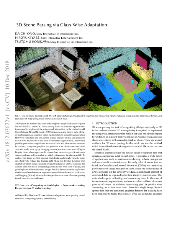 (PDF) 3D Scene Parsing via Class-Wise Adaptation