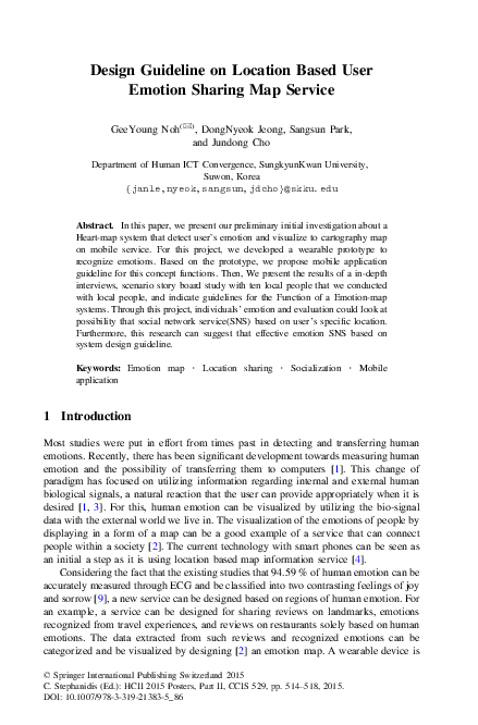(PDF) Design Guideline on Location Based User Emotion Sharing Map Service