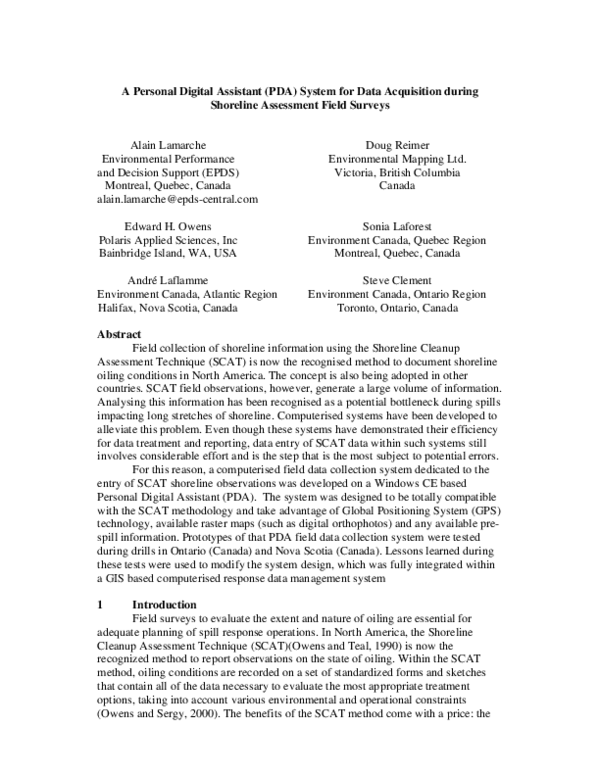 (PDF) A Personal Digital Assistant ( PDA ) System for Data Acquisition ...