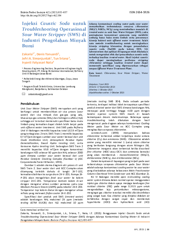 (PDF) Injeksi Caustic Soda untuk Troubleshooting Operasional Sour Water ...