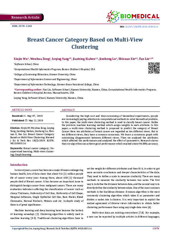 Pdf A Fully Automated Breast Cancer Recognition System Using Discrete