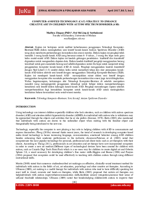 (PDF) COMPUTER-ASSISTED TECHNOLOGY (CAT) STRATEGY TO ENHANCE CREATIVE ART IN CHILDREN WITH ...