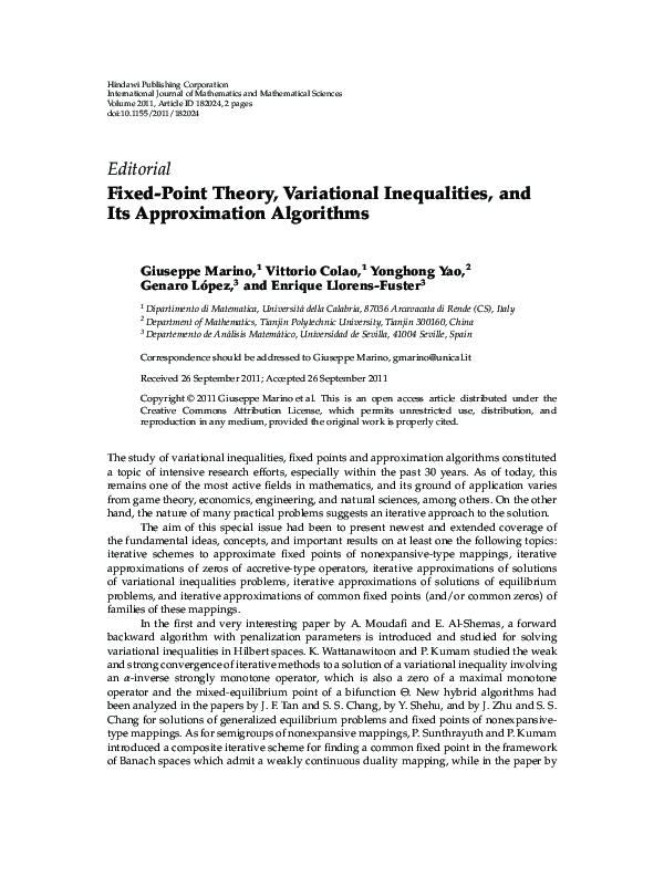 Pdf Fixed Point Theory Variational Inequalities And Its