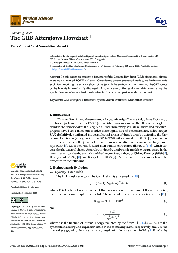 (PDF) The GRB Afterglows Flowchart