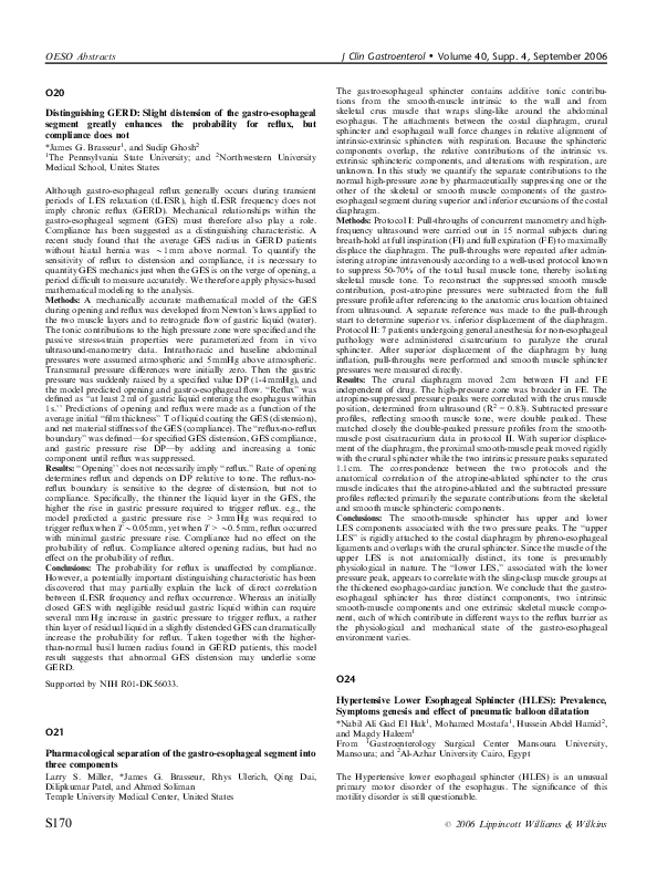 Hypertensive Lower Esophageal Sphincter (HLES): Prevalence, Symptoms ...