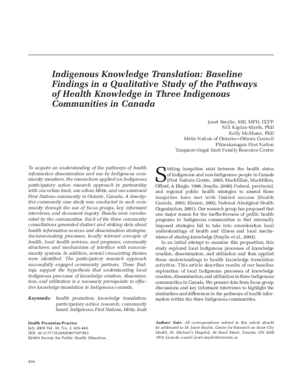 (PDF) Indigenous Knowledge Translation: Baseline Findings in a ...
