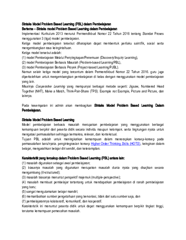 (DOC) Sintaks Model Problem Based Learning