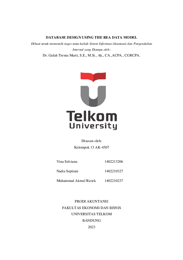 (PDF) Database Design Using The REA Data Model