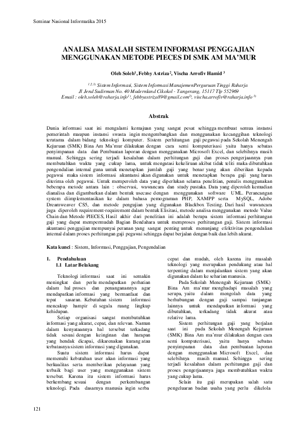 (PDF) Analisa Masalah Sistem Informasi Penggajian Menggunakan Metode ...