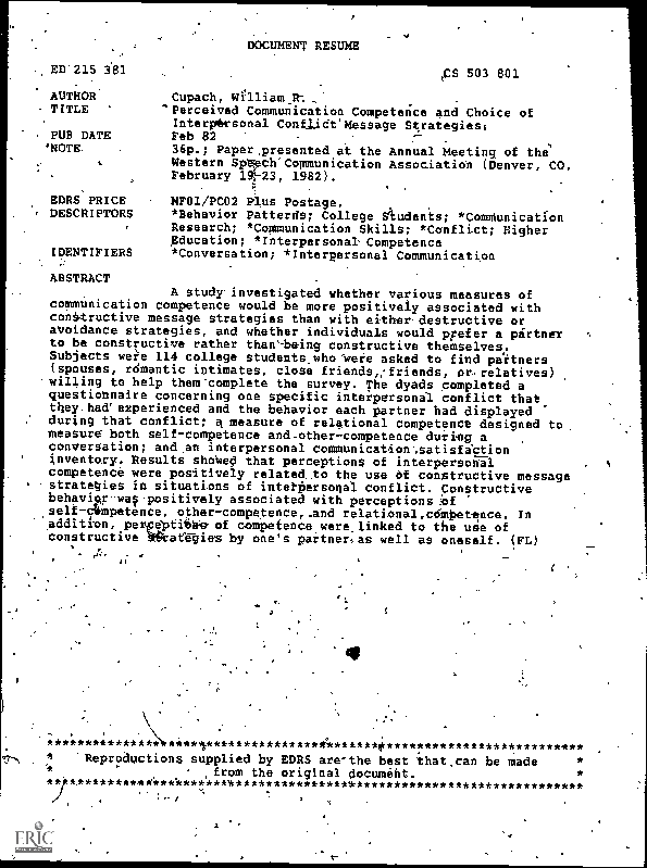 (PDF) Perceived Communication Competence and Choice of Interpersonal ...