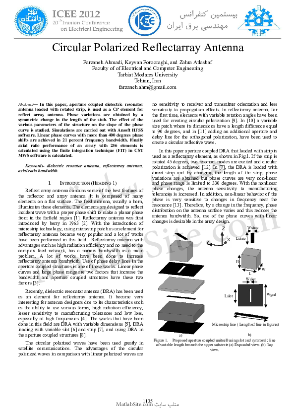Pdf Circular Polarized Reflectarray Antenna