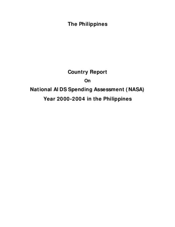 Pdf Philippines A Country Report