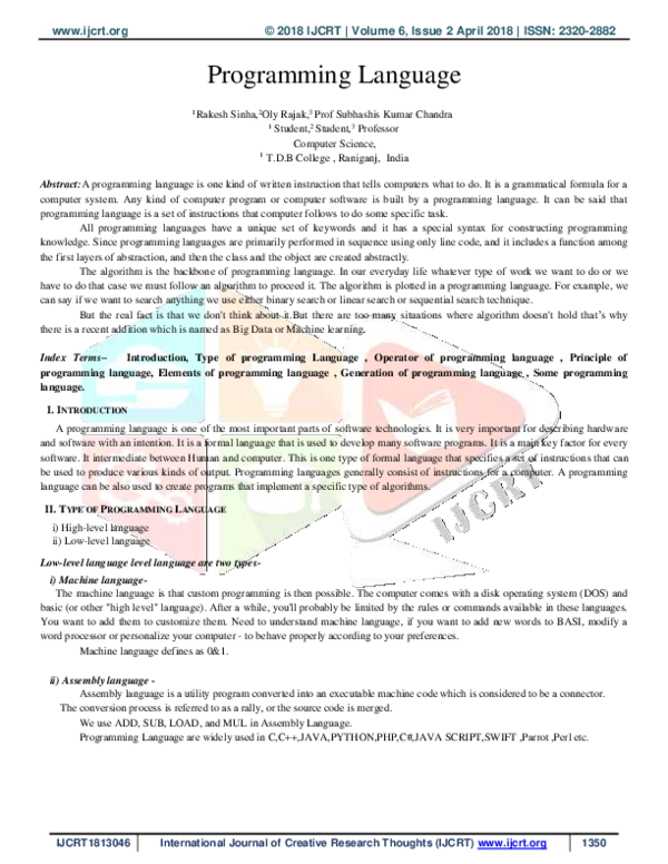 (PDF) Programming Language