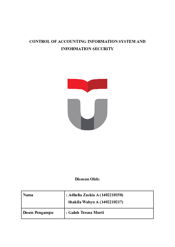 (PDF) CONTROL OF ACCOUNTING INFORMATION SYSTEM AND INFORMATION SECURITY