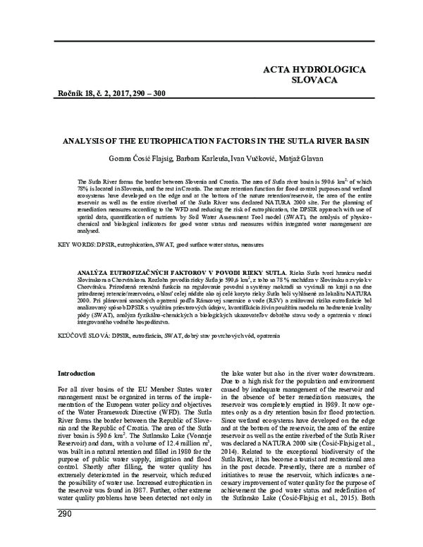 (PDF) Analysis of the Eutrophication Factors in the Sutla River Basin ...