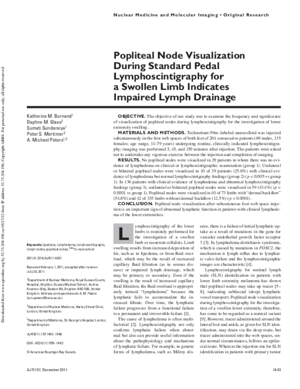 (PDF) Popliteal Node Visualization During Standard Pedal ...