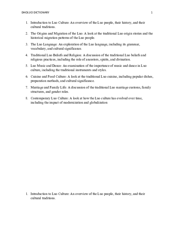 (DOC) Introduction to Luo Culture