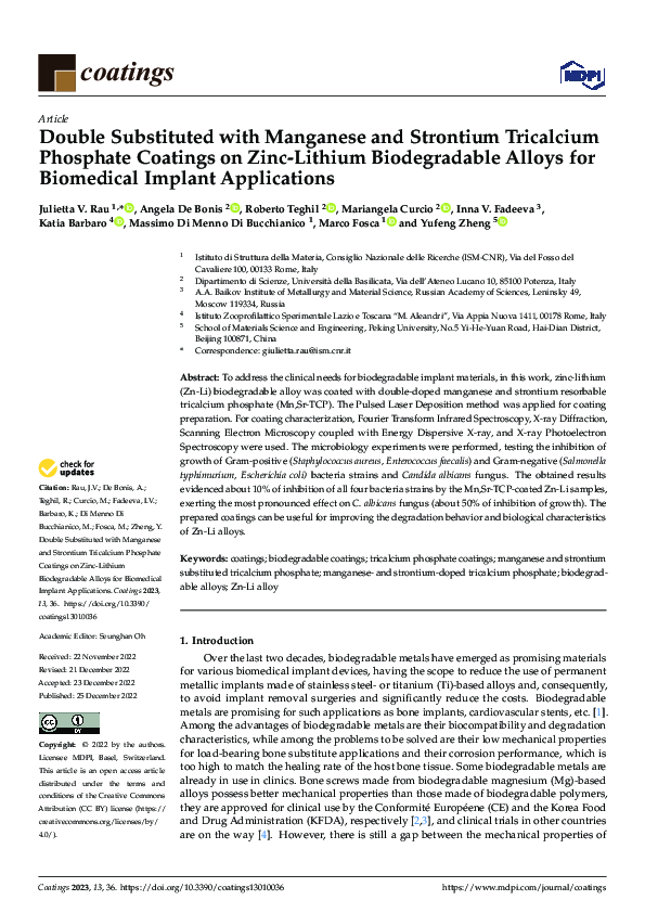 (PDF) Double Substituted with Manganese and Strontium Tricalcium ...