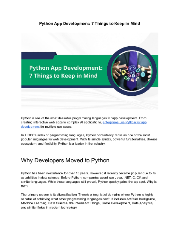 (PDF) Python App Development: 7 Things to Keep in Mind