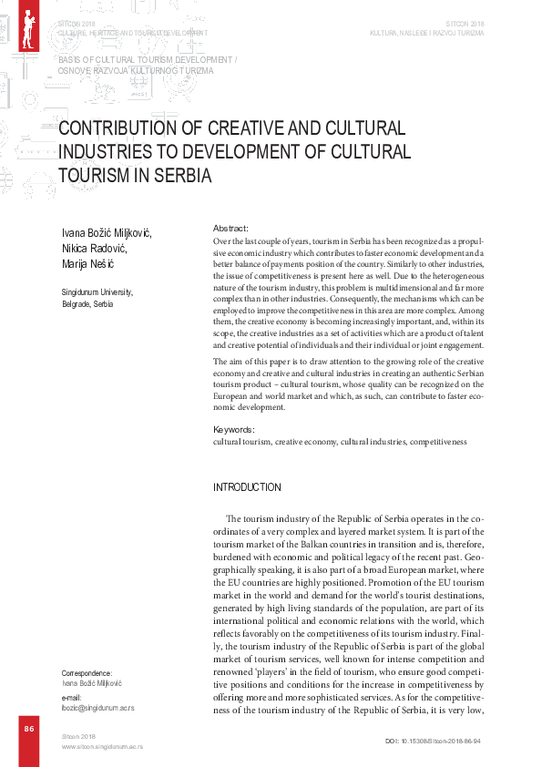 (PDF) Contribution of Creative and Cultural Industries to Development ...