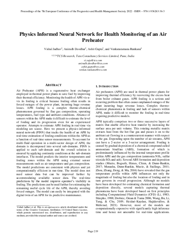 (PDF) Physics Informed Neural Network for Health Monitoring of an Air ...
