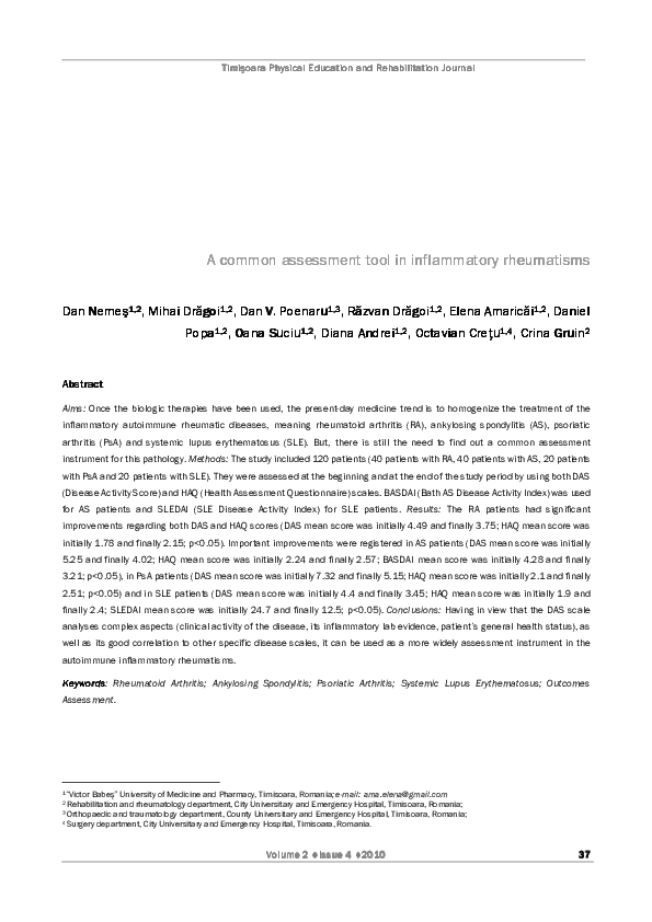 (PDF) A common assessment tool in inflammatory rheumatisms