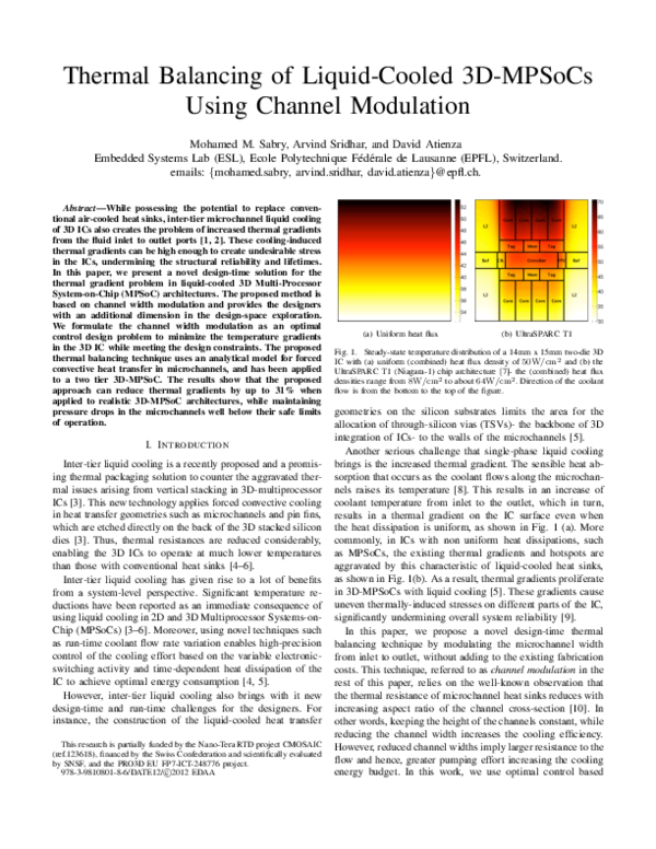 (PDF) Thermal balancing of liquid-cooled 3D-MPSoCs using channel modulation | Arvind Sridhar ...