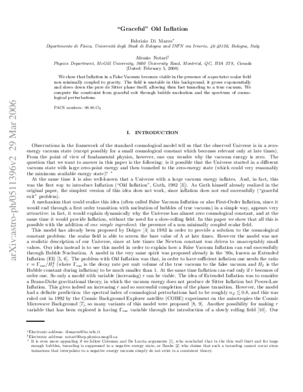 (PDF) “Graceful” old inflation