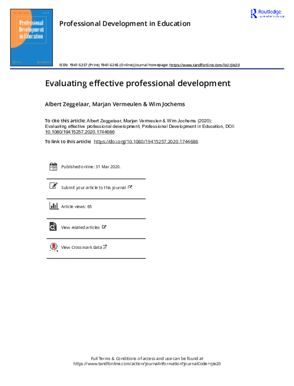 (PDF) Evaluating effective professional development
