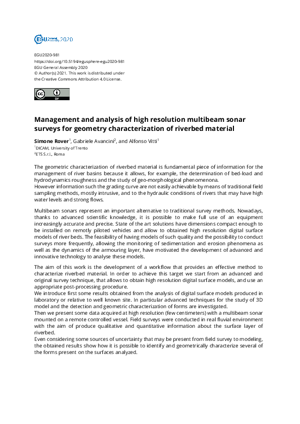 (PDF) Management and analysis of high resolution multibeam sonar ...