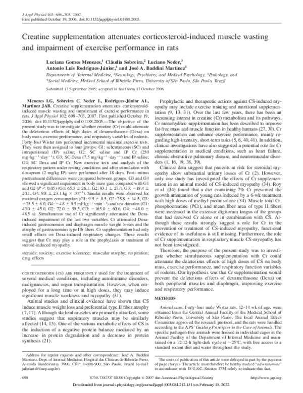 (PDF) Creatine supplementation attenuates corticosteroid-induced muscle ...
