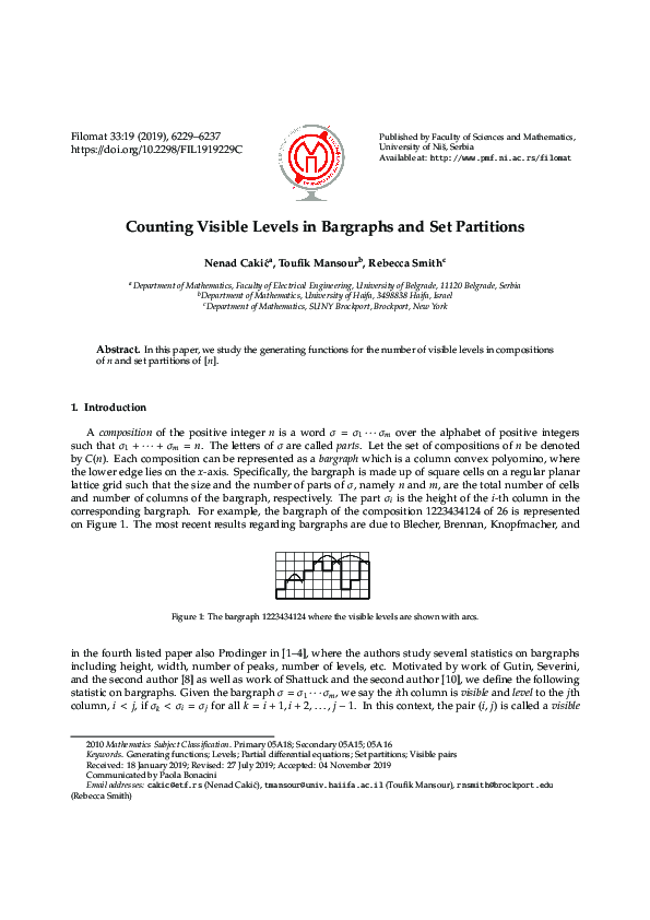 (PDF) Counting Visible Levels in Compositions and Partitions