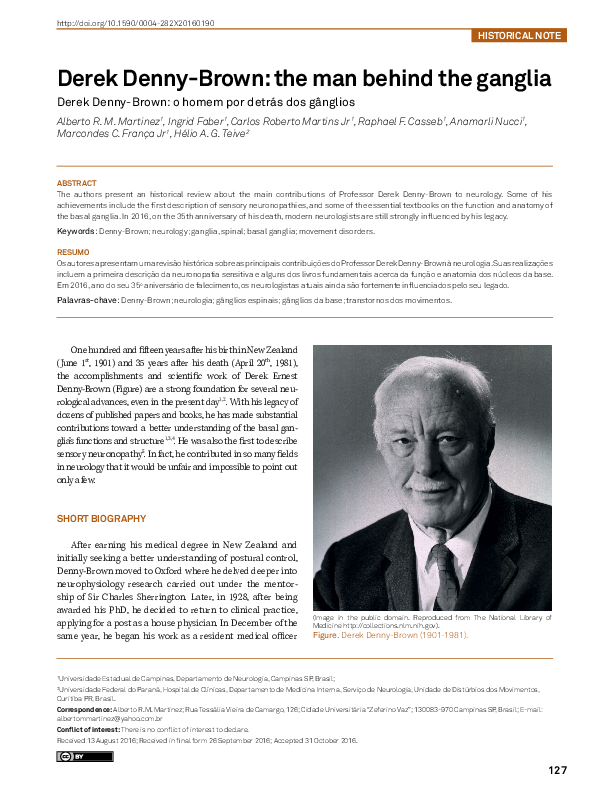 (PDF) Derek Denny-Brown: the man behind the ganglia