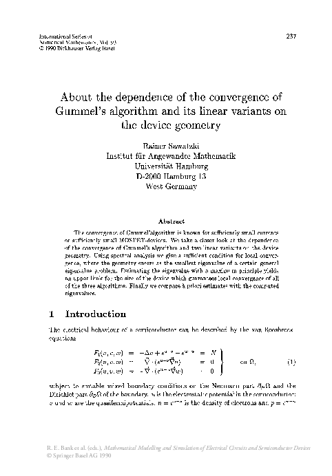 (PDF) About the dependence of the convergence of Gummel’s algorithm and ...