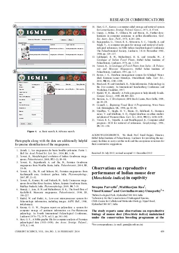 (PDF) Observations on Reproductive Performance of Indian Mouse Deer ...