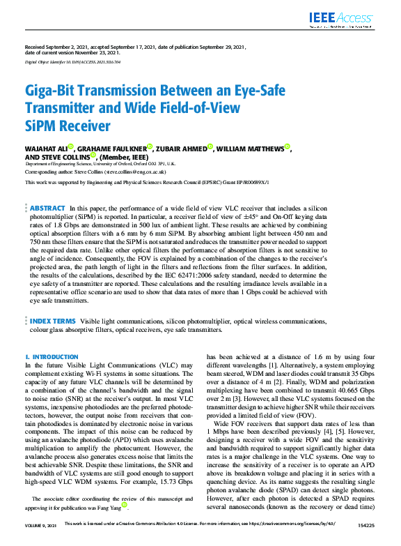(PDF) Giga-Bit Transmission Between an Eye-Safe Transmitter and Wide ...