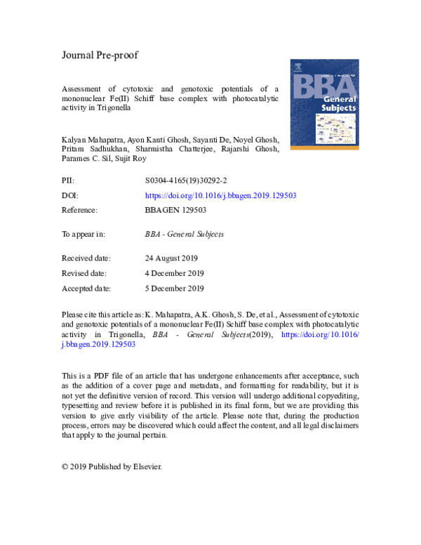 (PDF) Assessment of cytotoxic and genotoxic potential of refinery waste ...