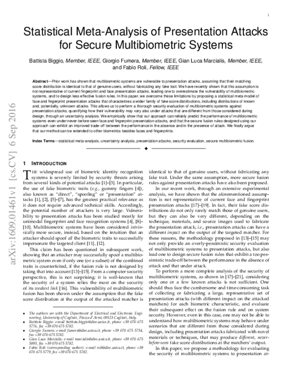 (PDF) Statistical Meta-Analysis of Presentation Attacks for Secure ...