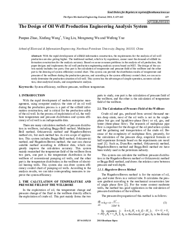 (PDF) The Design of Oil Well Production Engineering Analysis System