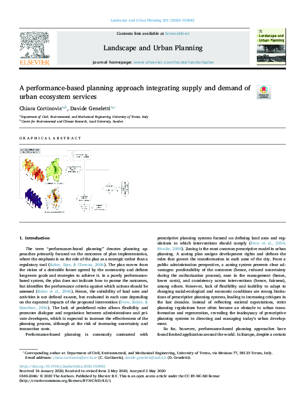 (PDF) A performance-based planning approach integrating supply and ...