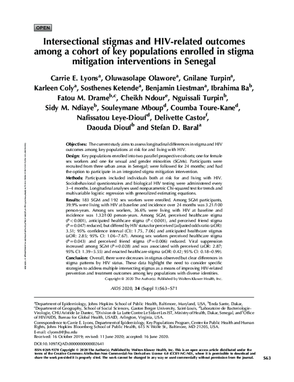 (PDF) Intersectional stigmas and HIV-related outcomes among a cohort of ...