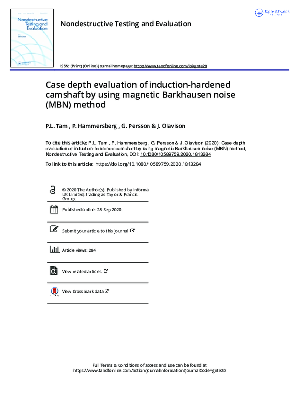 (PDF) Case depth evaluation of induction-hardened camshaft by using ...