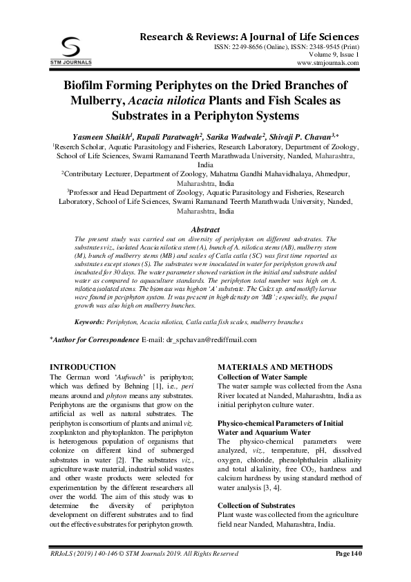 (PDF) Biofilm Forming Periphytes on the Dried Branches of Mulberry ...