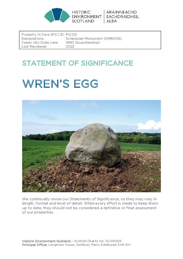 (PDF) Wren's Egg Statement of Significance