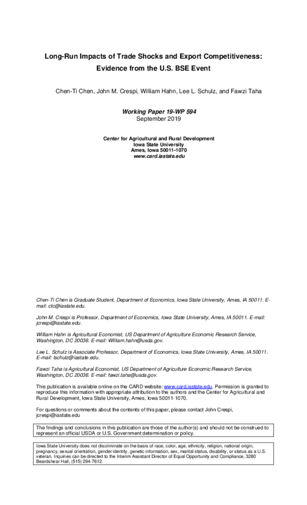(PDF) Long‐run impacts of trade shocks and export competitiveness ...